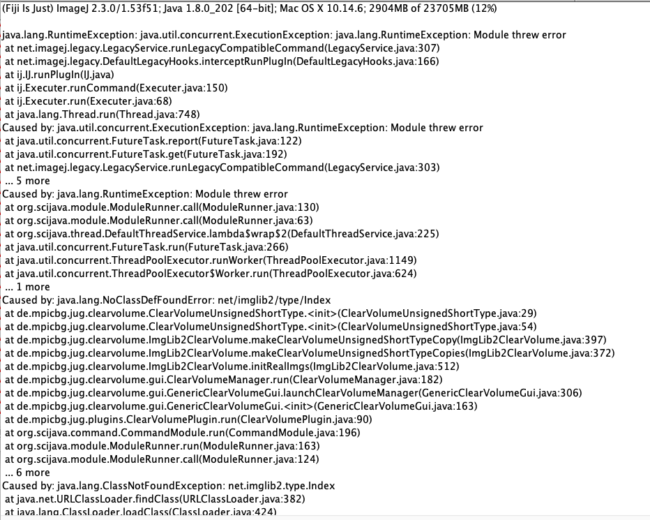 Clear Volume Error On Fiji Usage And Issues Image Sc Forum