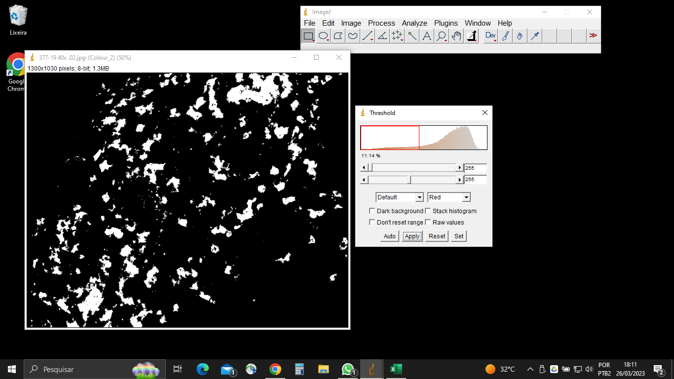 I have a problem with the Threshold tab that displays a black screen after applying the commands ...