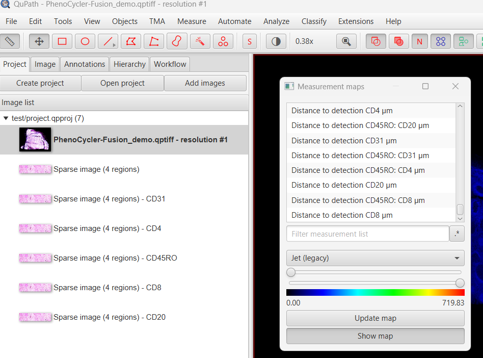 Importing cytomap export file into qupath for overlay image, cannot file Model1 in measurement ...