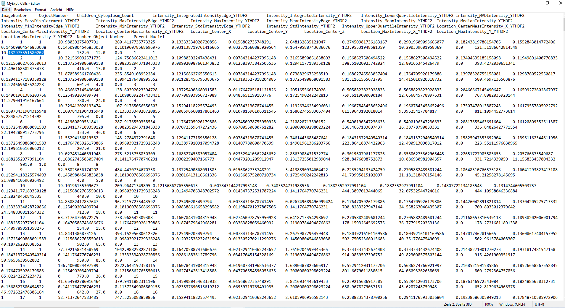 Problems with exported CSV files from ExportToSpreadsheet function CellProfiler - Usage & Issues ...