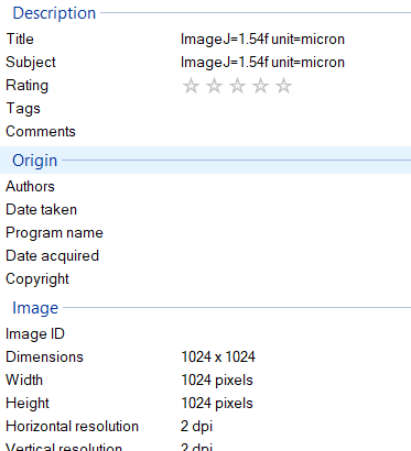How to access metadata to get microns or how to calculate them in python from ImageJ ...