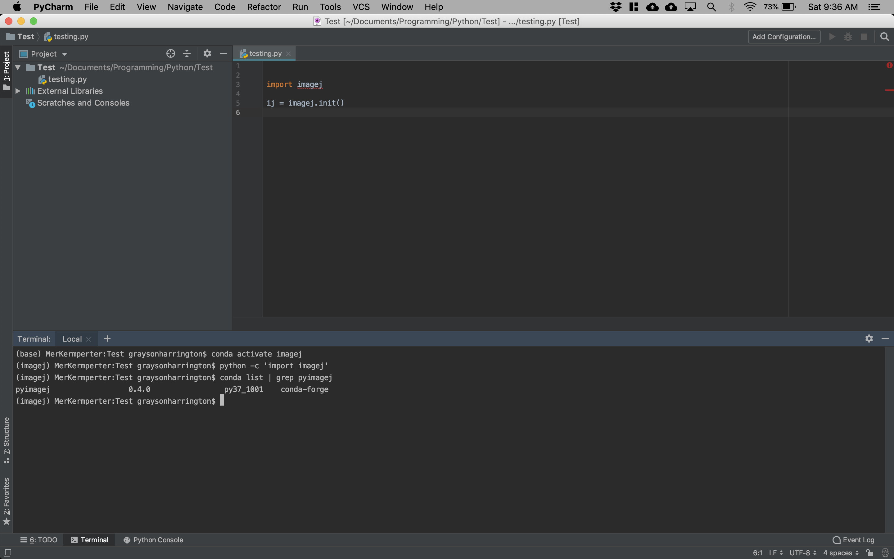 Cannot find imagej module after installing pyimagej with conda - Usage & Issues - Image.sc Forum