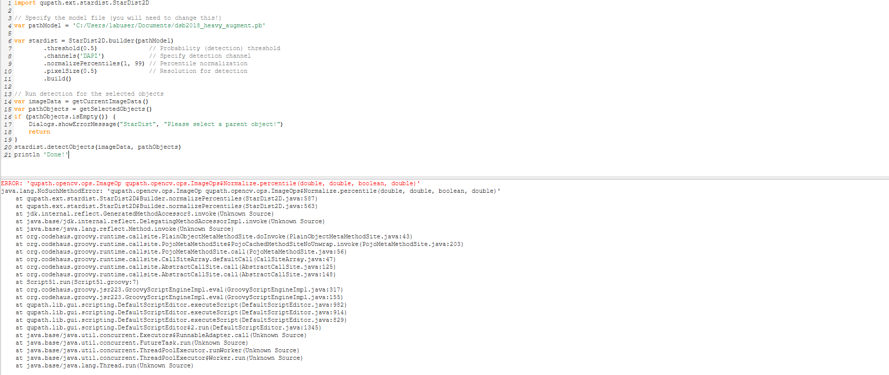 Stardist Fluorescence Cell Script Error Usage And Issues Image Sc Forum