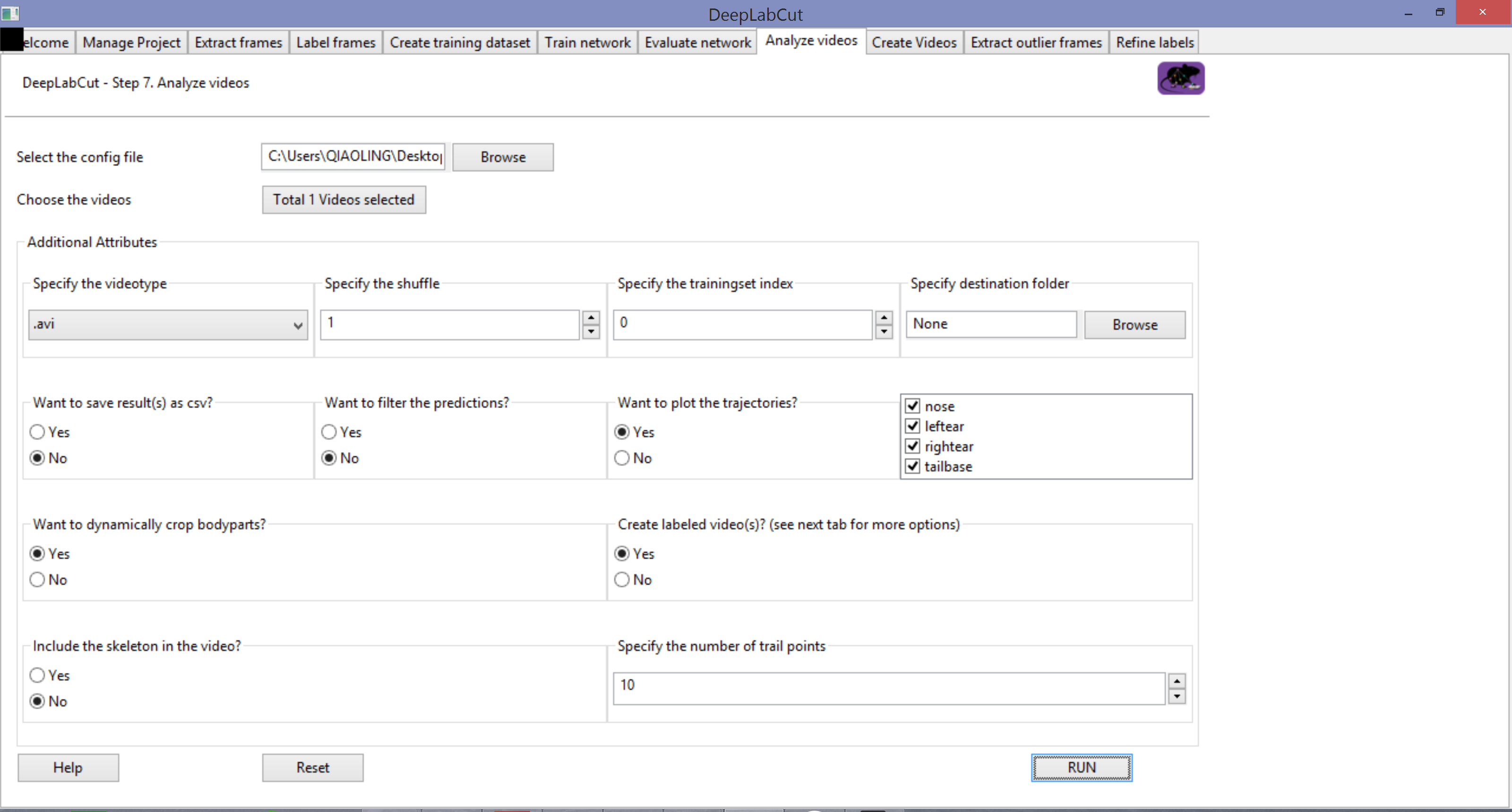 Issue with analyzing a video using deeplabcut GUI - Usage & Issues - Image.sc Forum