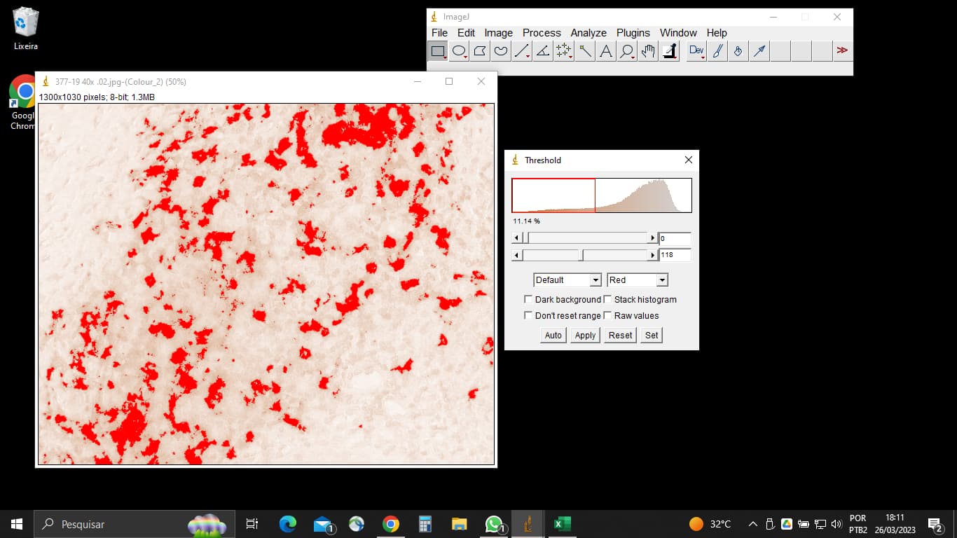 I have a problem with the Threshold tab that displays a black screen after applying the commands ...