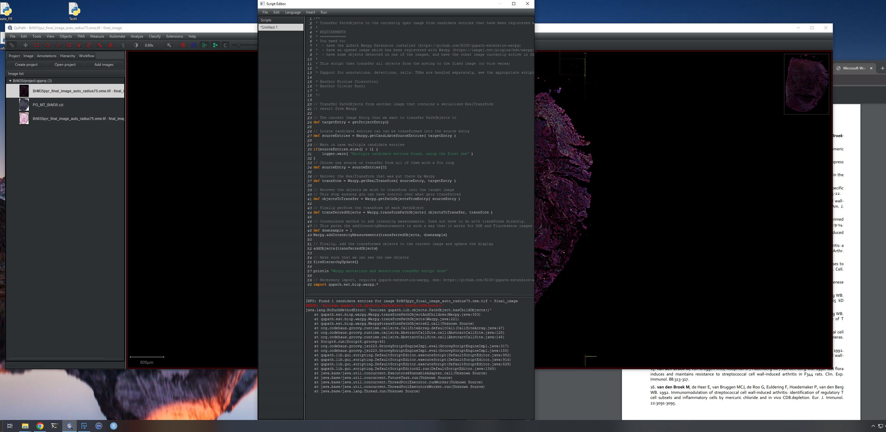 NoSuchMethod error, QuPath Warpy - Usage & Issues - Image.sc Forum