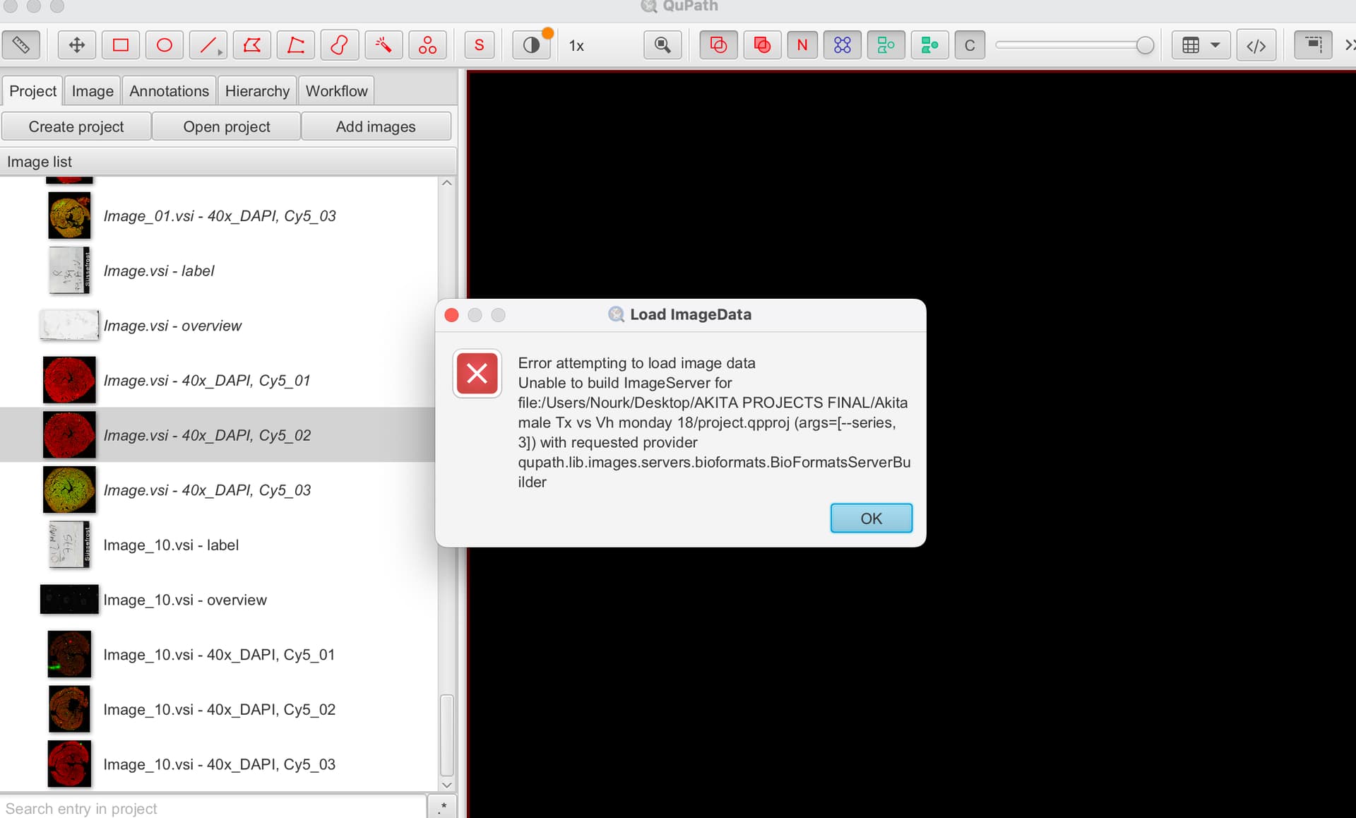 Can't open a project on Qupath - Image Analysis - Image.sc Forum