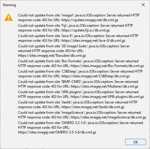 Repeated ImageJ Updater calls cause 403 errors - Usage & Issues - Image.sc Forum