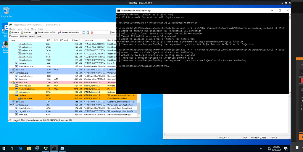Lab 8 - Task 1 - Memhunter Issue - - Threat Hunting Professional - INE Community
