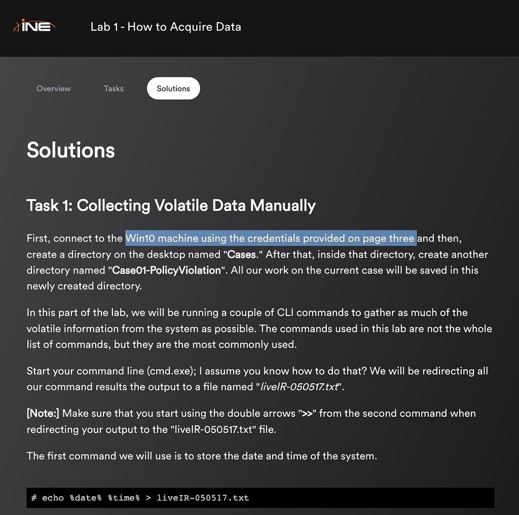 Lab 01 windows 10 credential - Digital Forensics Professional - INE Community