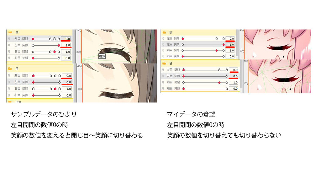 目のパラメータの件で - 制作の質問やTips紹介 - Live2Dクリエイターズフォーラム