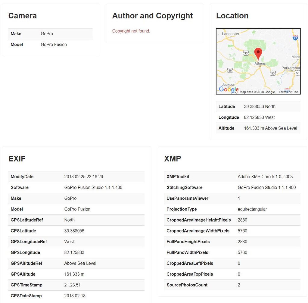 GoPro Fusion rendered photos not loading locations using Mapillary ...