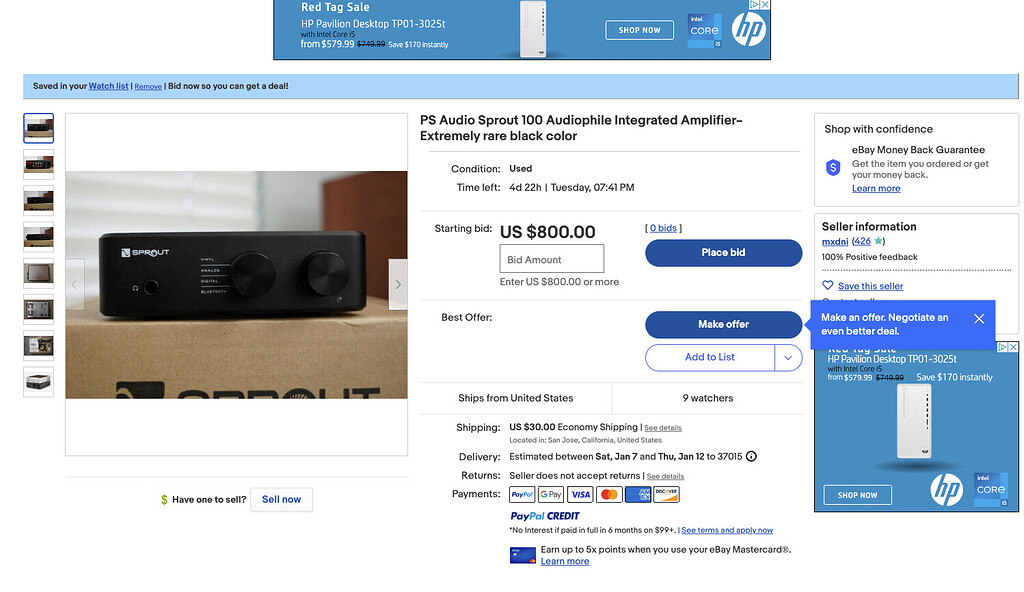 Sprout 100 in Black? Please make this again - Everything Else - PS Audio