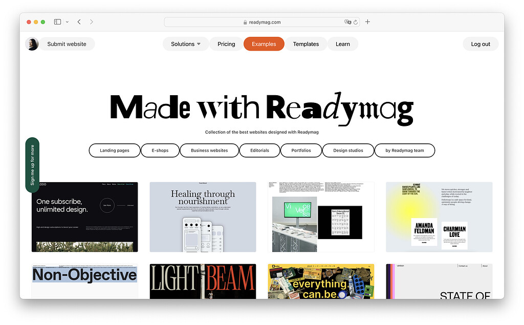 How to get featured on Readymag Examples and socials - Ready to publish ...