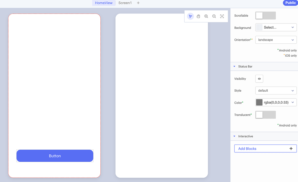 How to set screen orientation to landscape for Design and Preview ...
