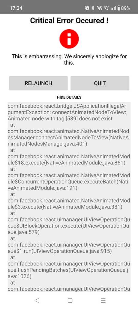 Live Test Critical Error App Crashes When Tested Issues Bugs Community