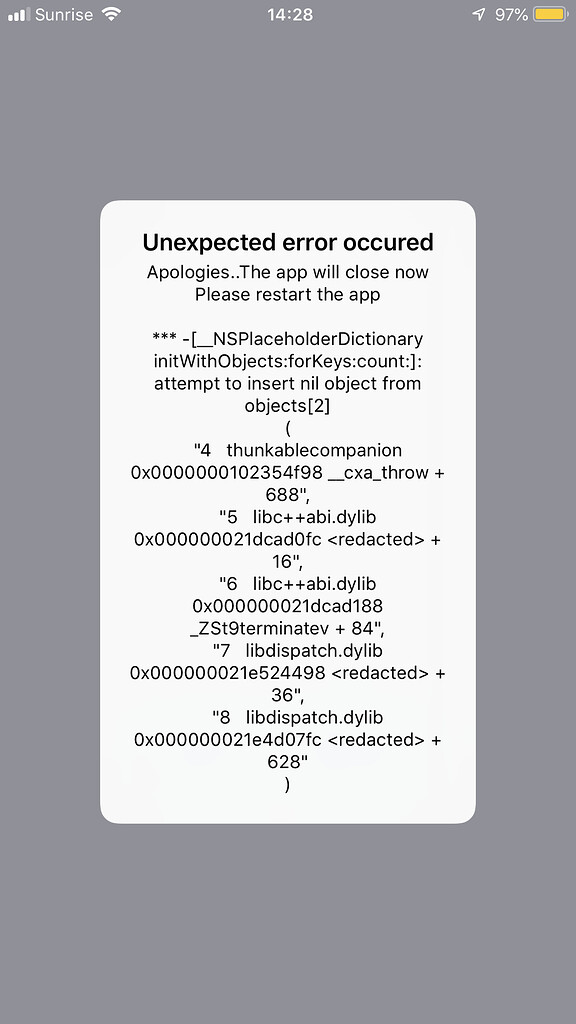 Bug (IOS) Can't start App - Questions about Thunkable - Community