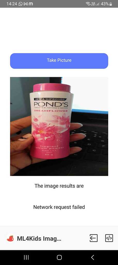 Getting error which connecting Machinelearningforkids with Thunkable - Web API's - Community