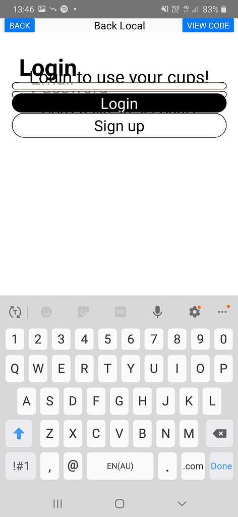 Text Input Pushes Everything To The Top Of The Screen Questions About Thunkable Community