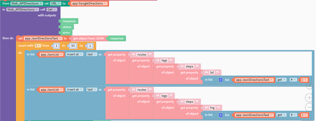 Google directions API and lists - Questions about Thunkable - Community