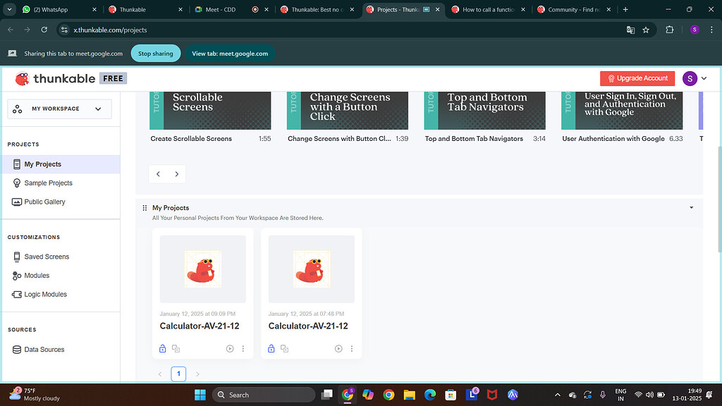[solved] Thunkable Is Not Allowing Me To Have More Than One Project Issues Bugs Community