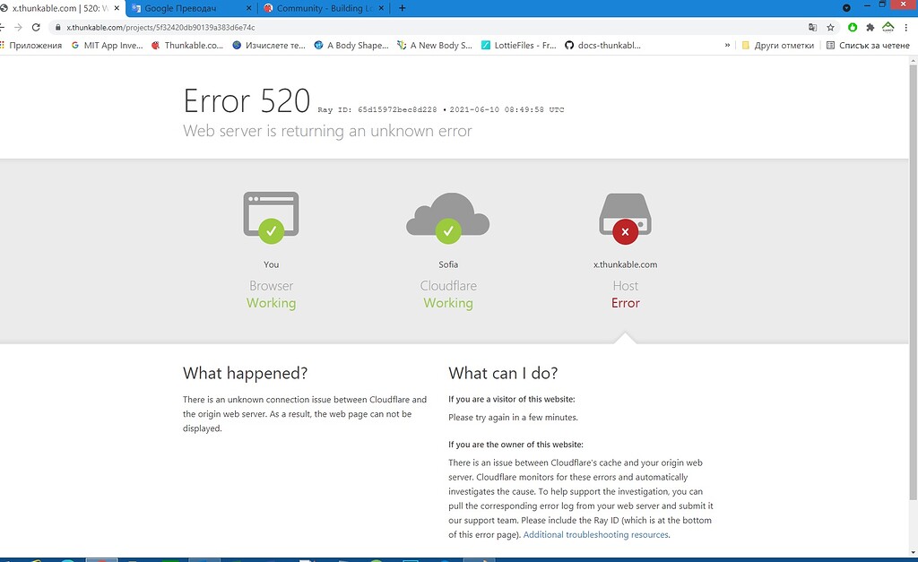 [in Progress] Does Anyone Have A Problem Accessing Thunkable Questions About Thunkable