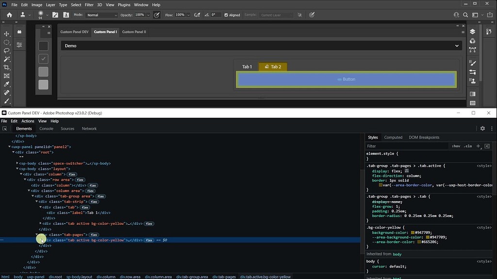 [BUG] Cannot inspect a button on Dev Tools - UXP Developer Tool - Adobe Creative Cloud Developer ...