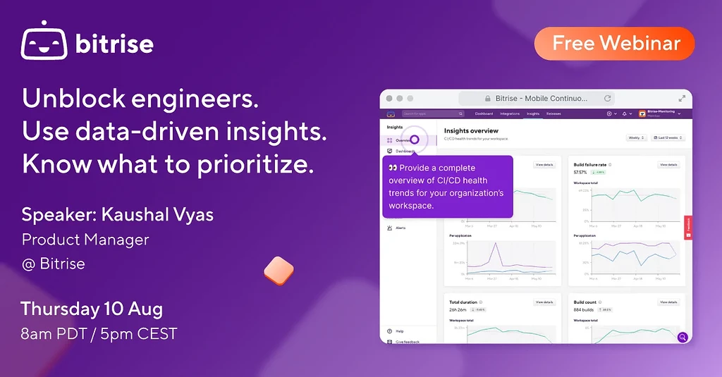 Unblock Engineers. Use data-driven insights. Know what to prioritize - Webinars - Bitrise ...