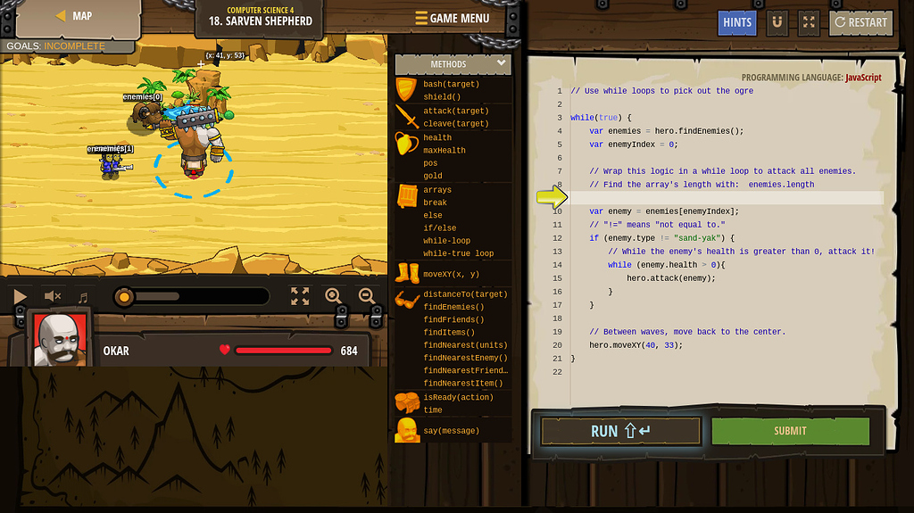 Need help with "Sarven shepherd" - Level Help