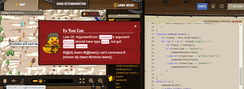 [SOLVED] Grim Determination - paladin problem - Level Help