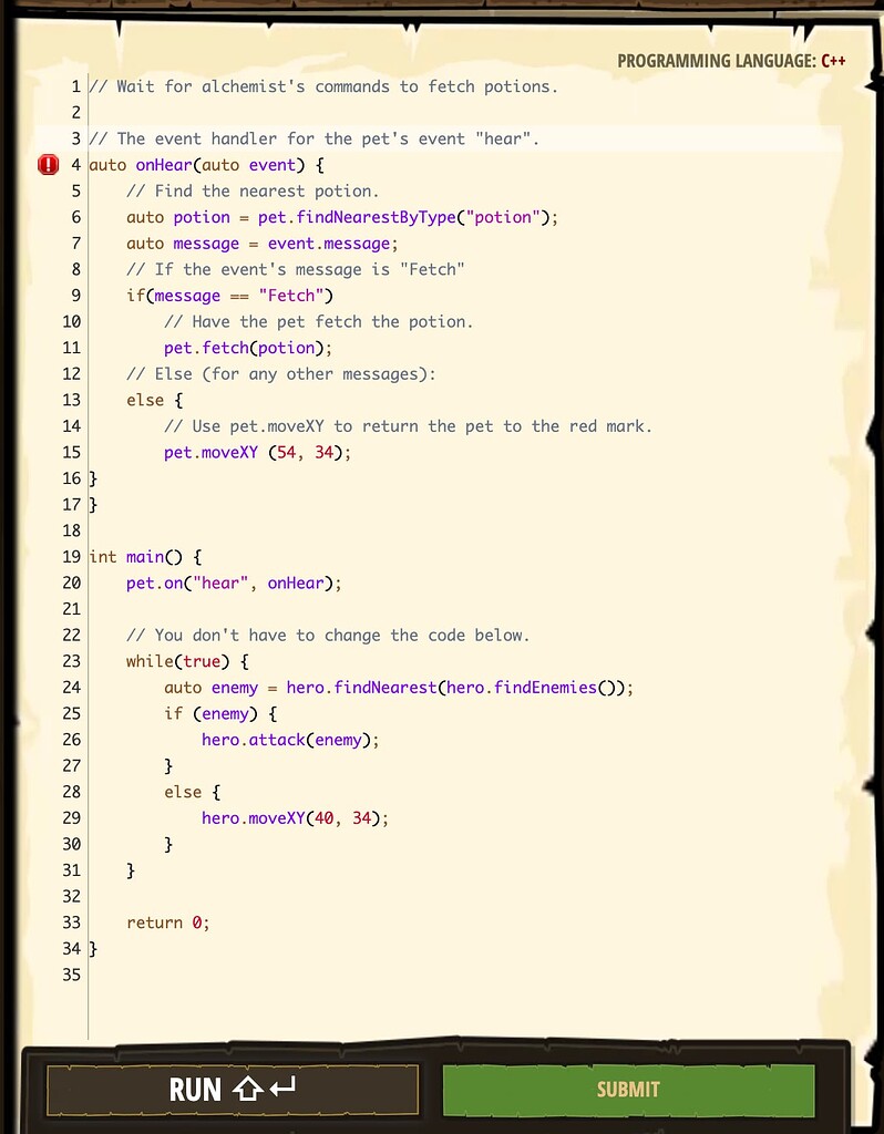 Codecombat - I am stuck on Alchemic Power - Level Help