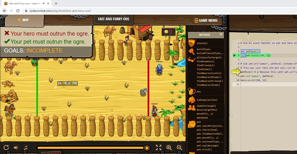 Fast and furry-ous code - Level Help
