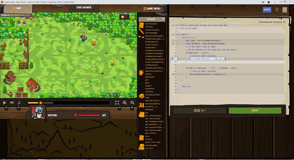 Star shower C++ - Level Help