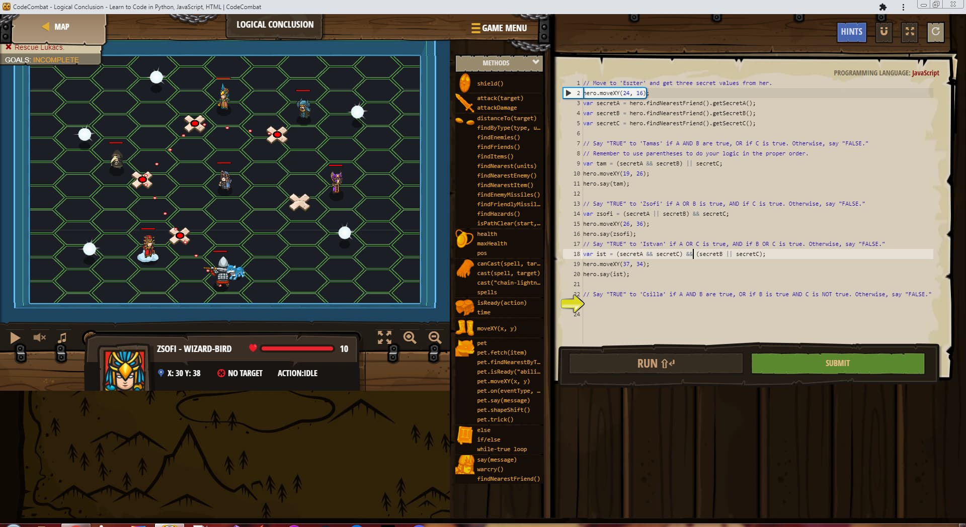 [SOLVED] Logical conclusion JavaScript - Level Help