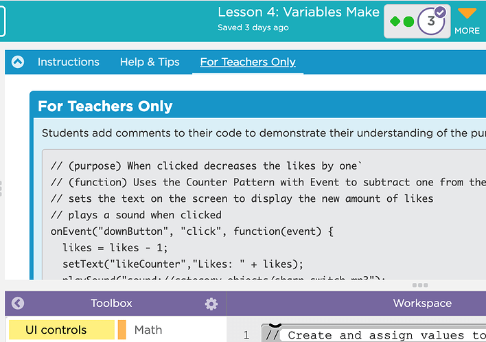 U4L4 Variables Make - Answer Key - Unit and Lesson Discussion - Code ...