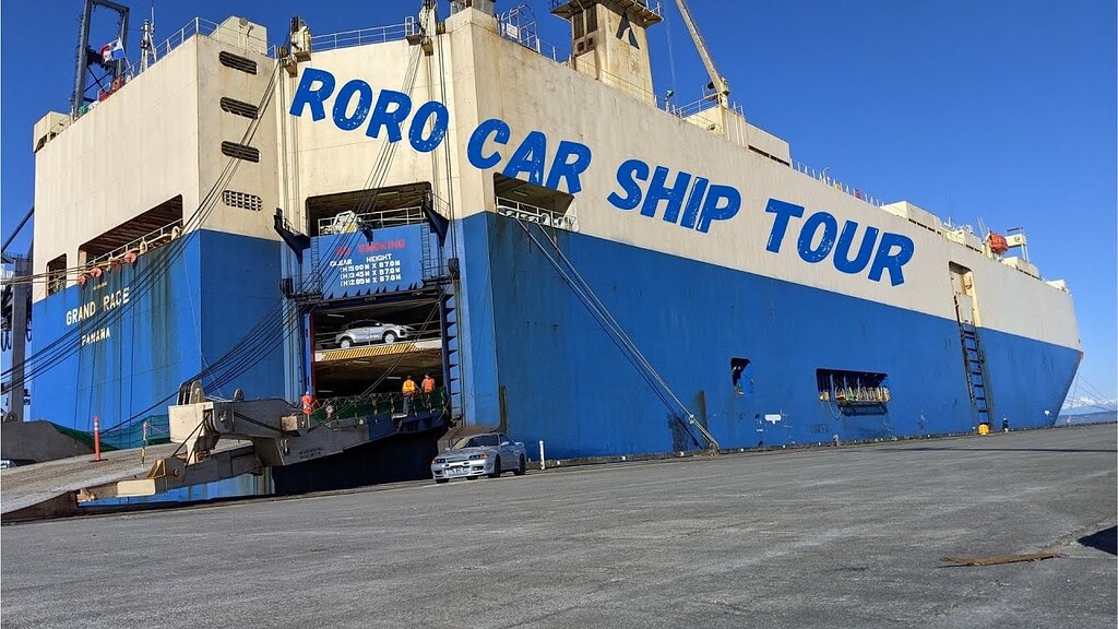 Roro Ship car vessel tour and walk around inside car ship Felicity Ace ...