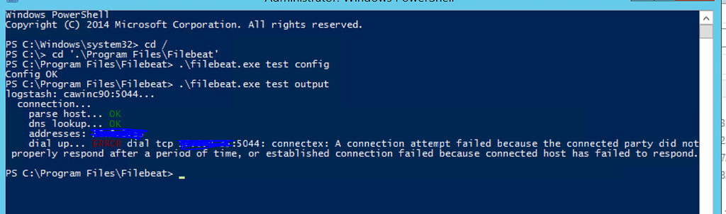 Logstash Error: "dial up... ERROR dial tcp ip.ip.ip.ip:5044: connectex..." - Graylog Central ...