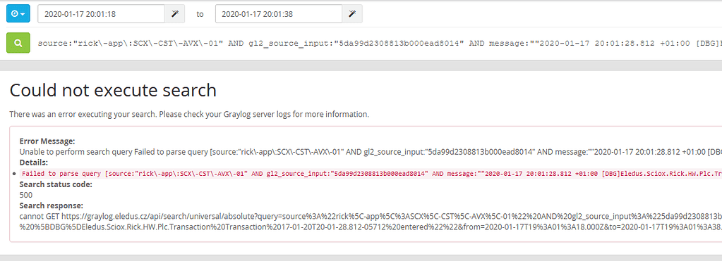 Show surrounding messages uses message as query - Graylog Central (peer support) - Graylog Community