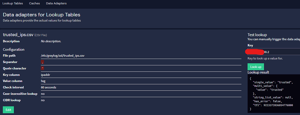 I want to create/connect pipeline rule with lookup table - Graylog Central (peer support ...