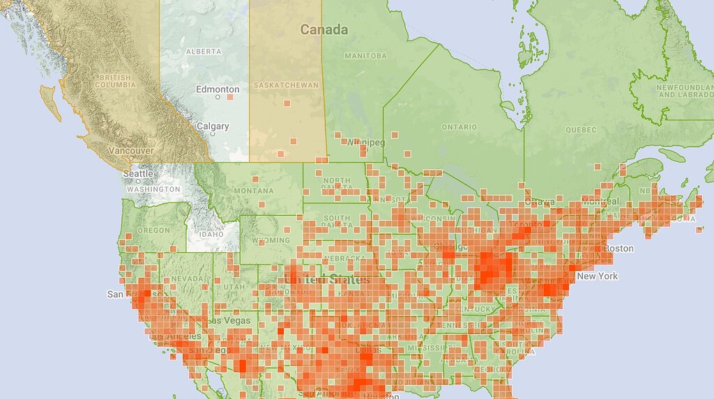 Yellow vs Green on inat maps meaning - General - iNaturalist Community ...