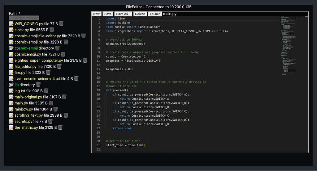 WiFi file editor for Pico/Galactic/Cosmic - Projects - Pimoroni Buccaneers
