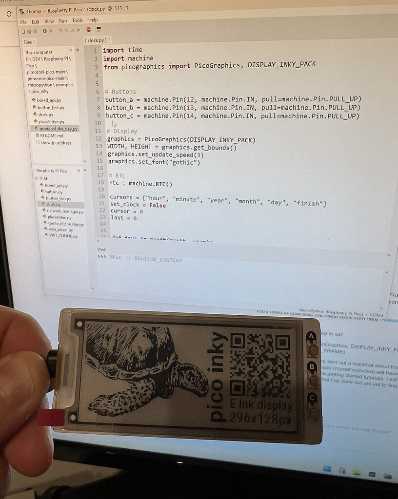 Pico inky not working - Support - Pimoroni Buccaneers