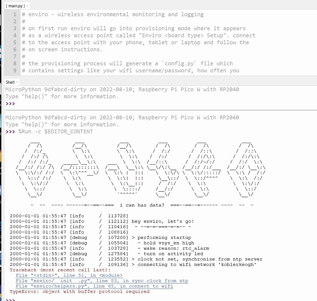 Enviro weather Wifi issue - Support - Pimoroni Buccaneers