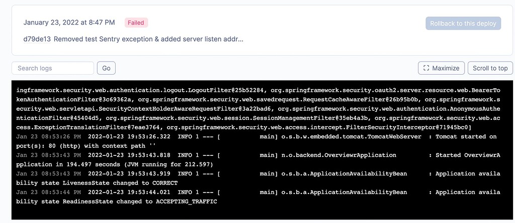 Running Java Spring Boot in Docker container on Web Services - Render