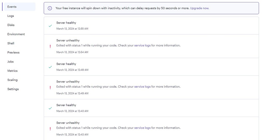 "How do I solve the output 'Exited with status 1'? - Render