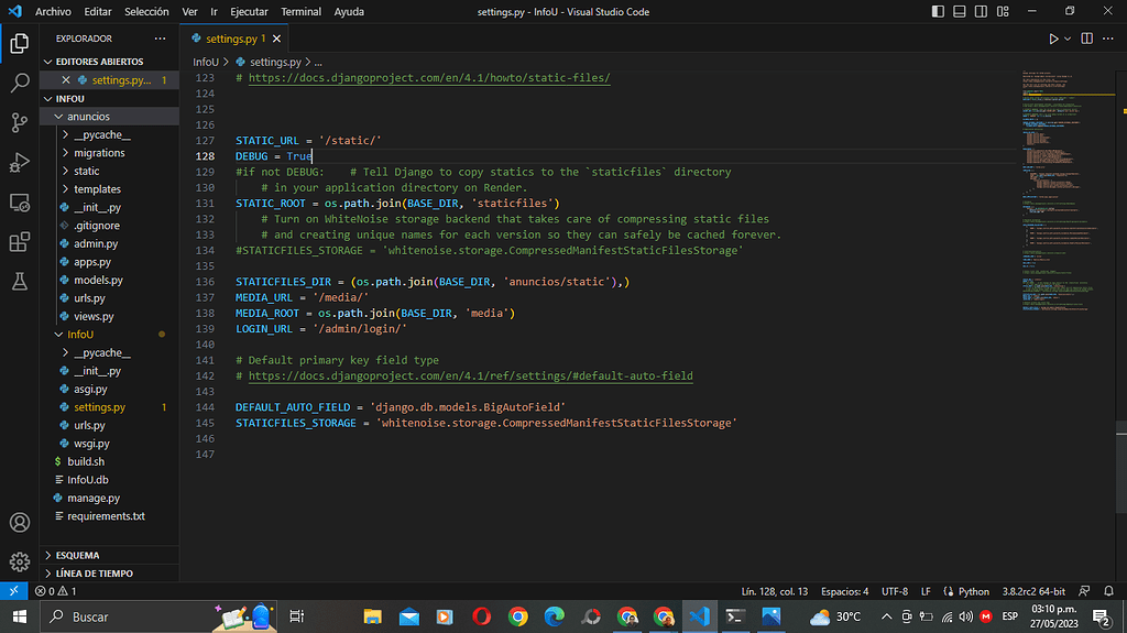 Render does not display the application, it shows me that the static files folder cannot be ...