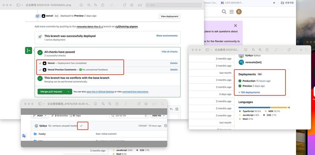 How to enable the GitHub deployments to be added or updated after every preview or production ...