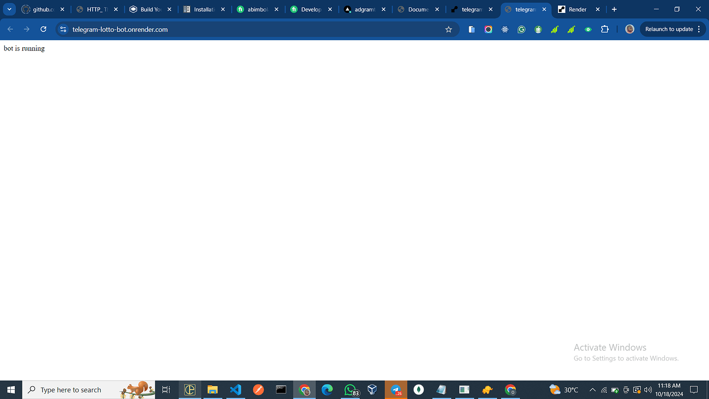 Telegram bot deployment - Render