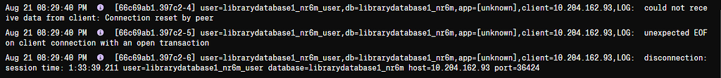 Issue With Timeout Postgresql Database And Render Service Render