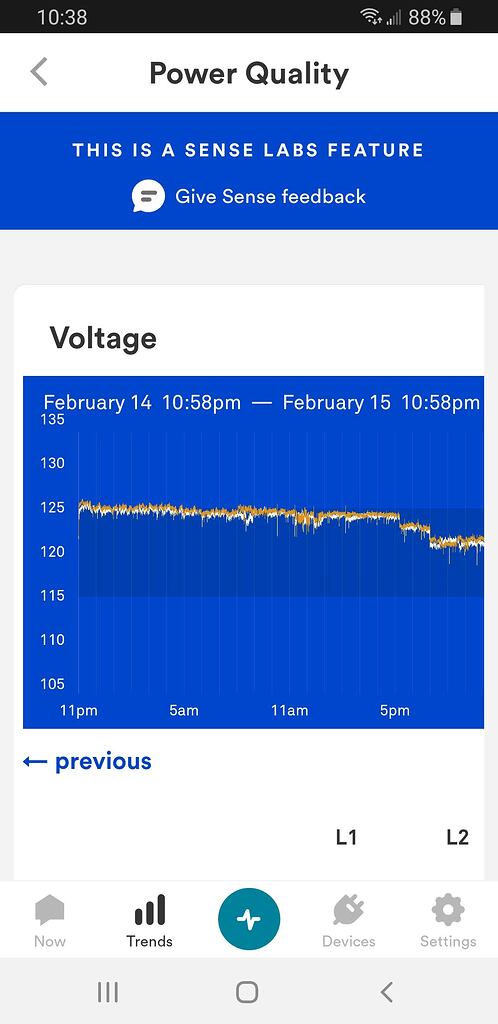 Power Quality Charts Not Updating - Feb 2022 - Sense Labs - Sense